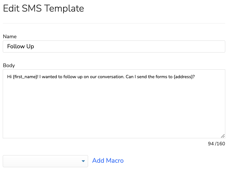 SMS Templates – CallTools